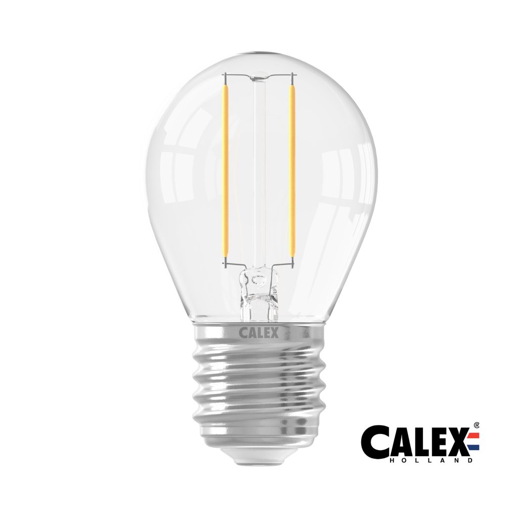 Calex 425112 LED Glass Ball Lamp | Bulb | 2W | E27 | P45 | Clear | Dimm