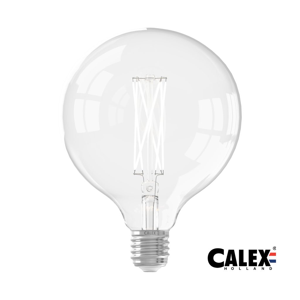 Calex 425474 LED Filament Globe | Bulb | 4W | E27 | GLB125 | Clear