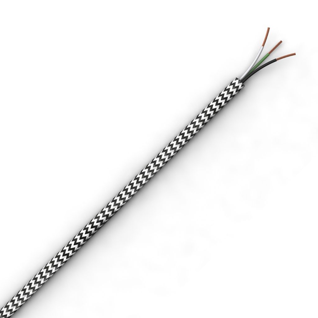 BOV-927 Textile Braided Round UL Listed SVT 3 Core 18 AWG PVC Cable